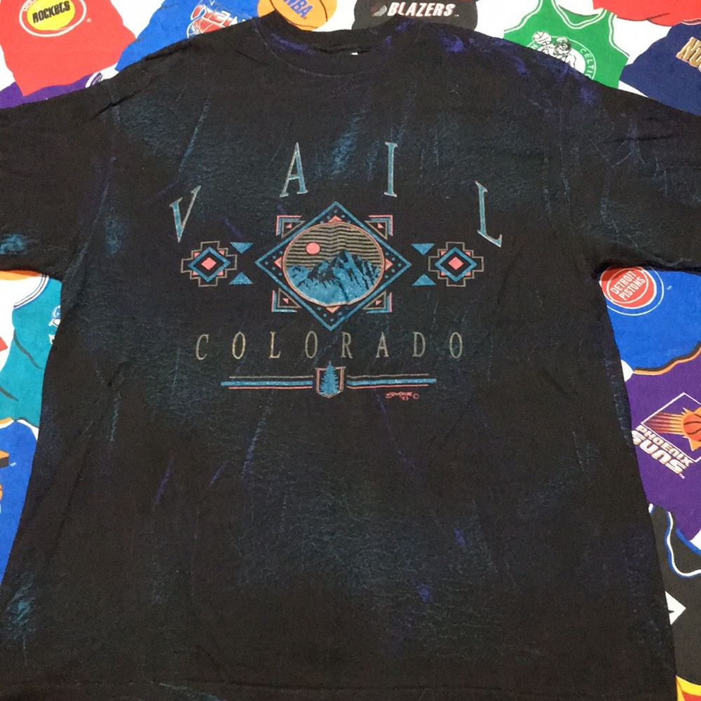 Vintage 1993 Vail Colorado Aop Graphic Shirt - Gem